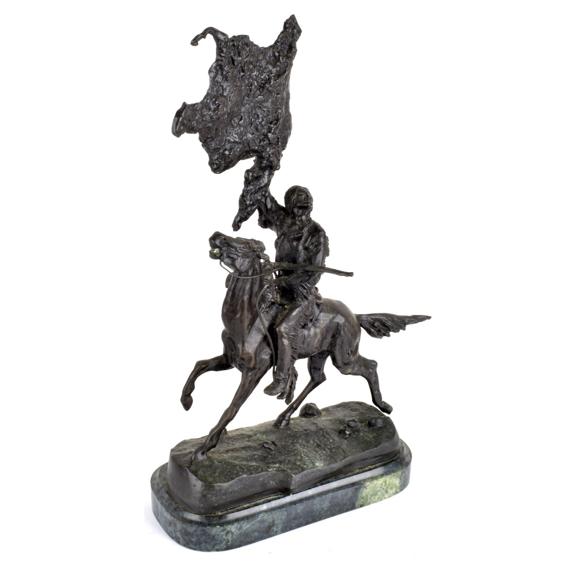 Frederic Remington | Bronze Sculpture on Marble Base | MutualArt
