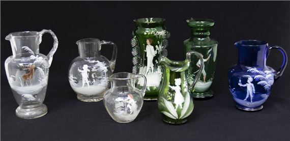 Mary Gregory | Collection of Jugs and Bowls | MutualArt