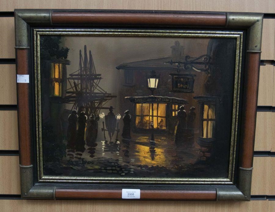 Donald Hughes | Victorian Harbour scene at night (1933) | MutualArt