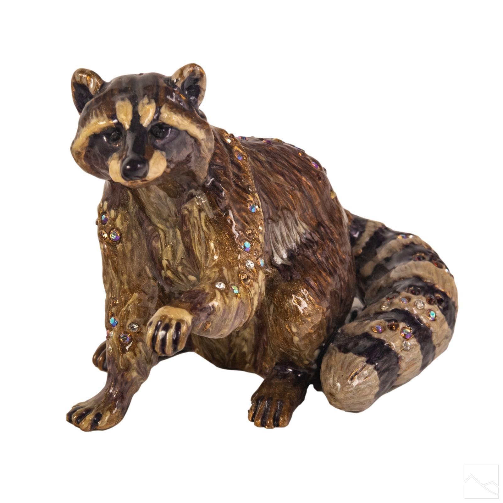 Jay Strongwater | Raccoon wildlife figurine sculpture | MutualArt