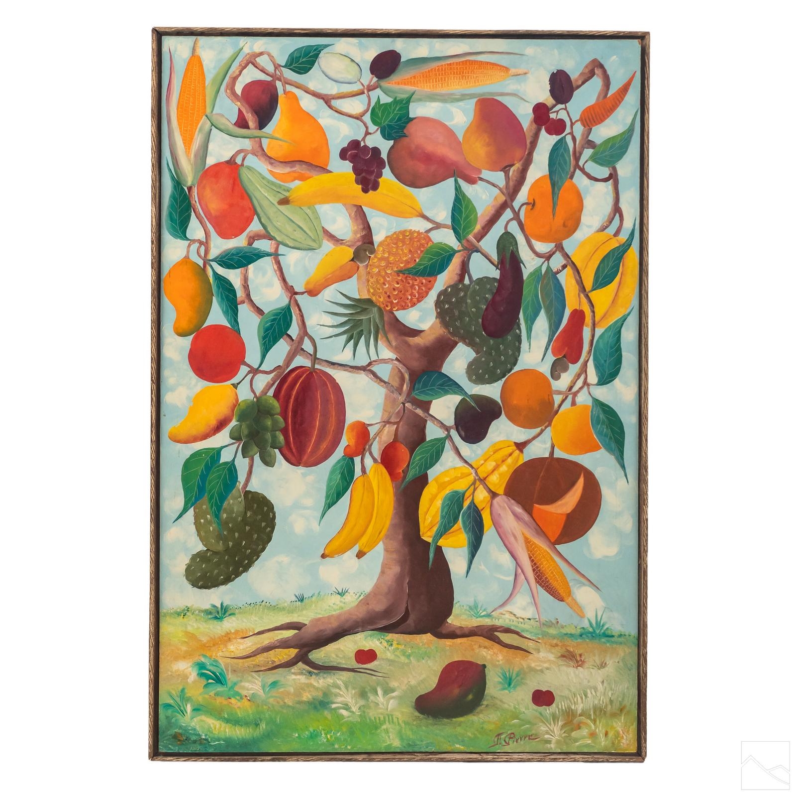 Ulrick Jean-Pierre | Colorful Haiti folk art fruit tree | MutualArt