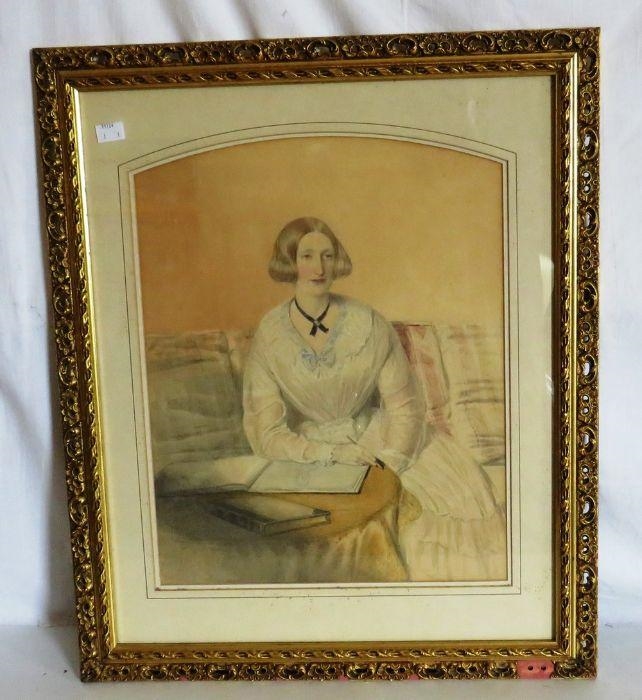 William Drummond | Portrait of a lady in an interior with her ...