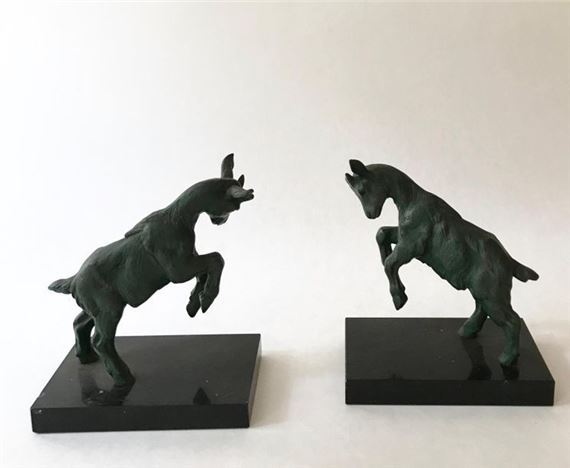 Emile Joseph Nestor Carlier | Facing goats | MutualArt