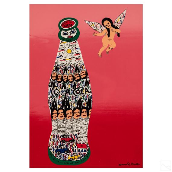 Howard Finster | Angel Baby With Coca Cola | MutualArt