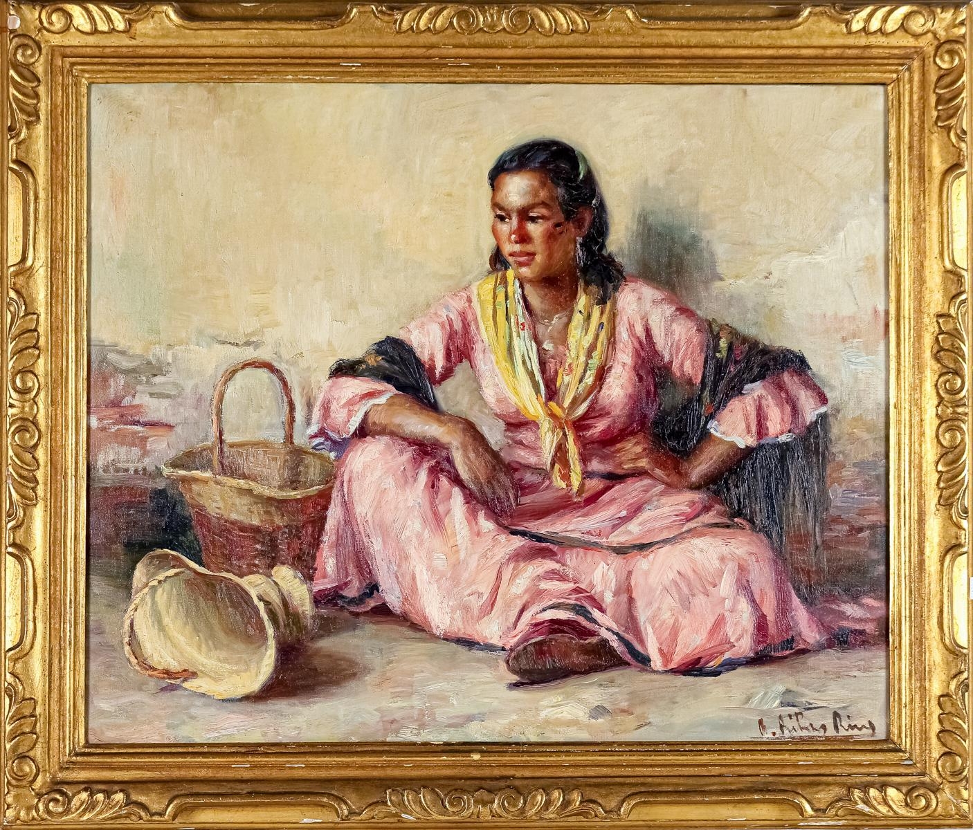 Ramón Ribas Rius | Gitana son cestos | MutualArt