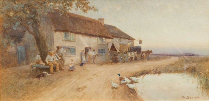Thomas James Lloyd | OUTSIDE THE INN (1900) | MutualArt