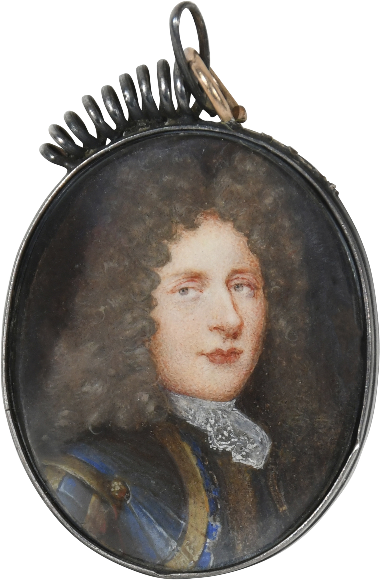 Samuel Bernard | Portrait miniature of a gentleman, wearing blue and ...