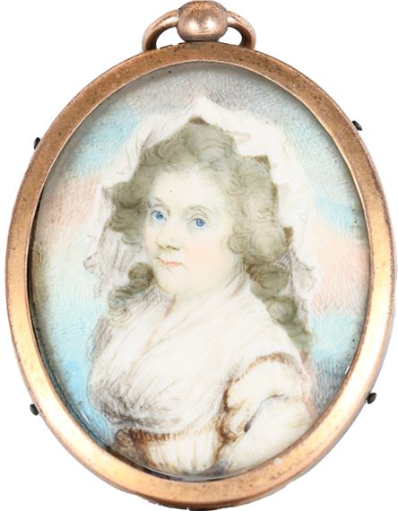 Henry Jacob Burch Jr. | Portrait miniature of a lady wearing a white ...