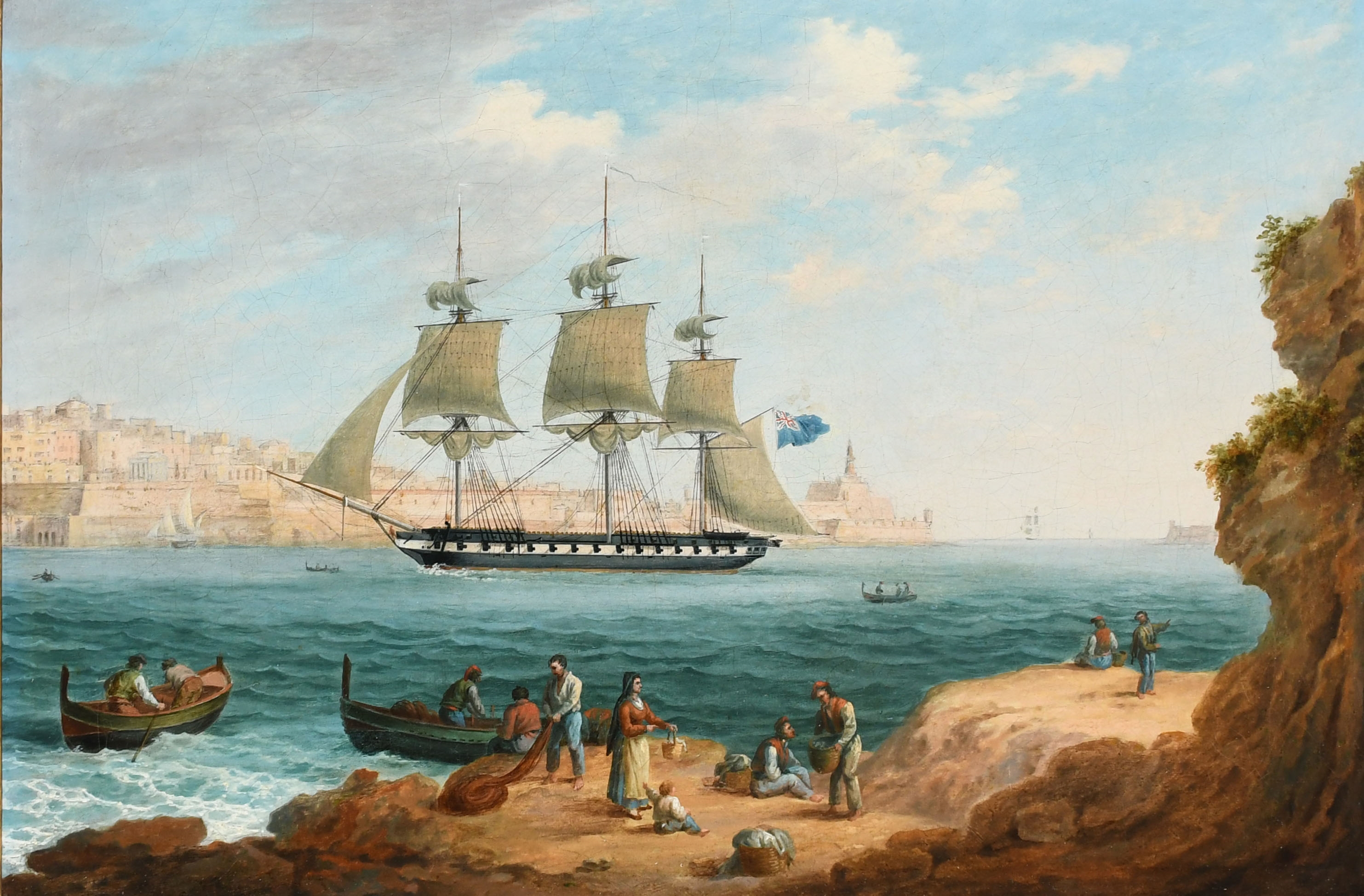 Anton Schranz | A 44-gun British frigate running into Grand Harbour ...