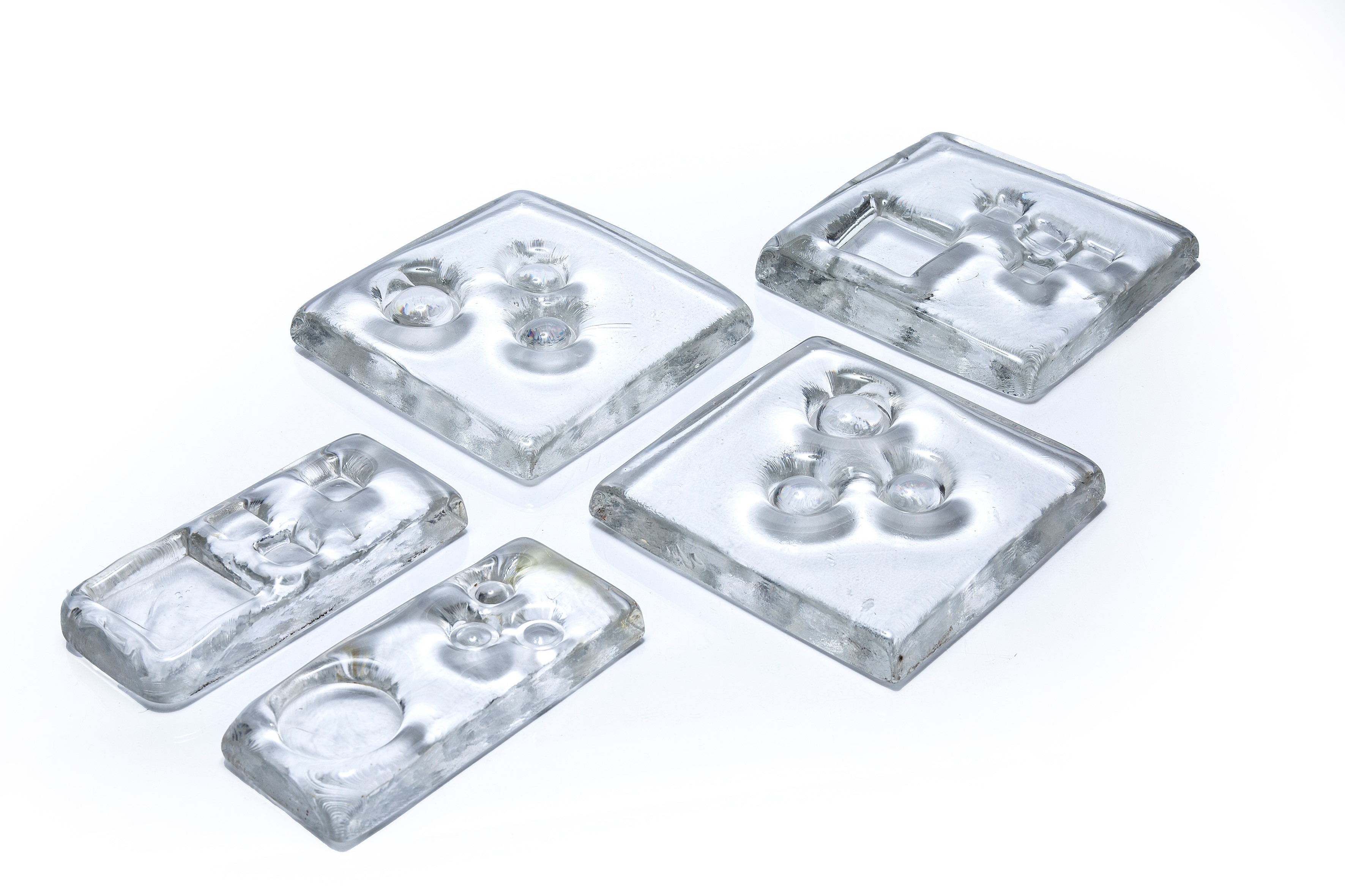 Geoffrey Baxter | Five architectural clear glass blocks | MutualArt