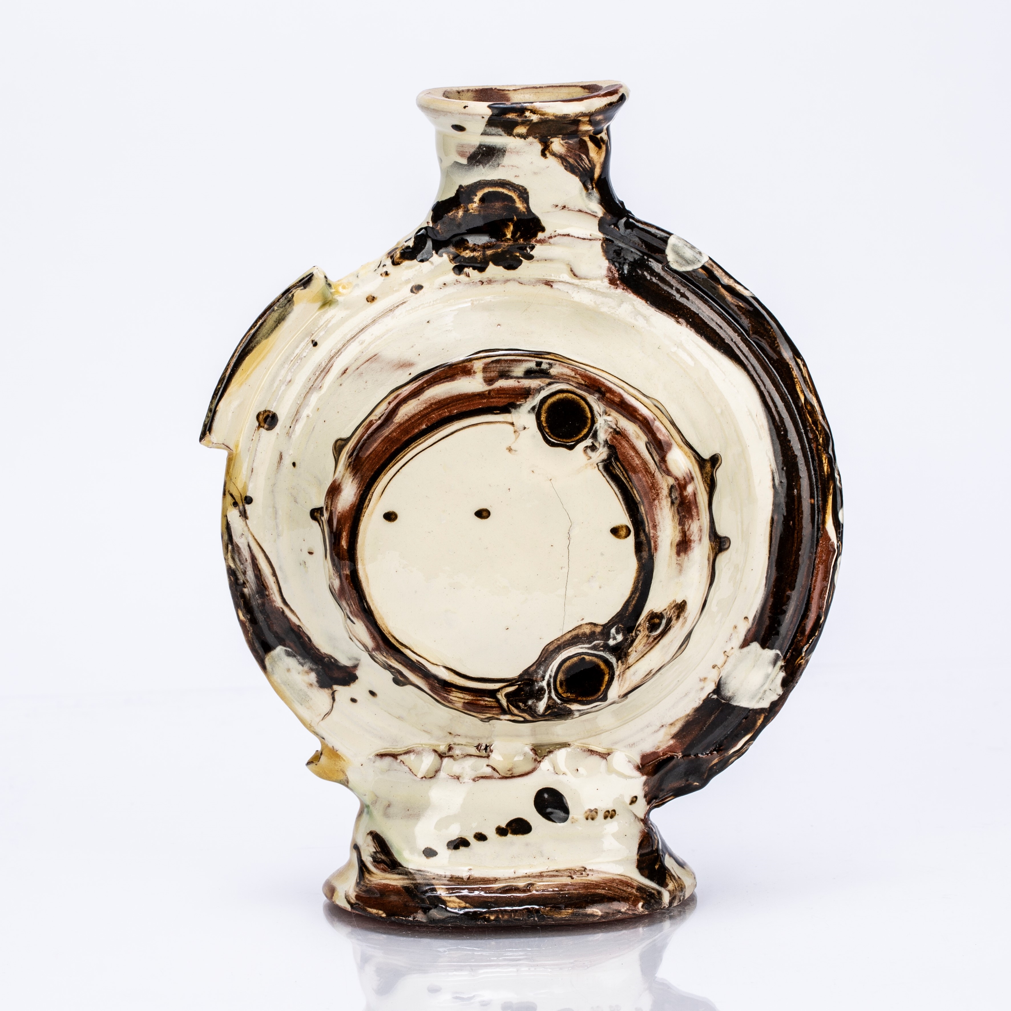 Dylan Bowen | Studio pottery vase with slipware decoration | MutualArt
