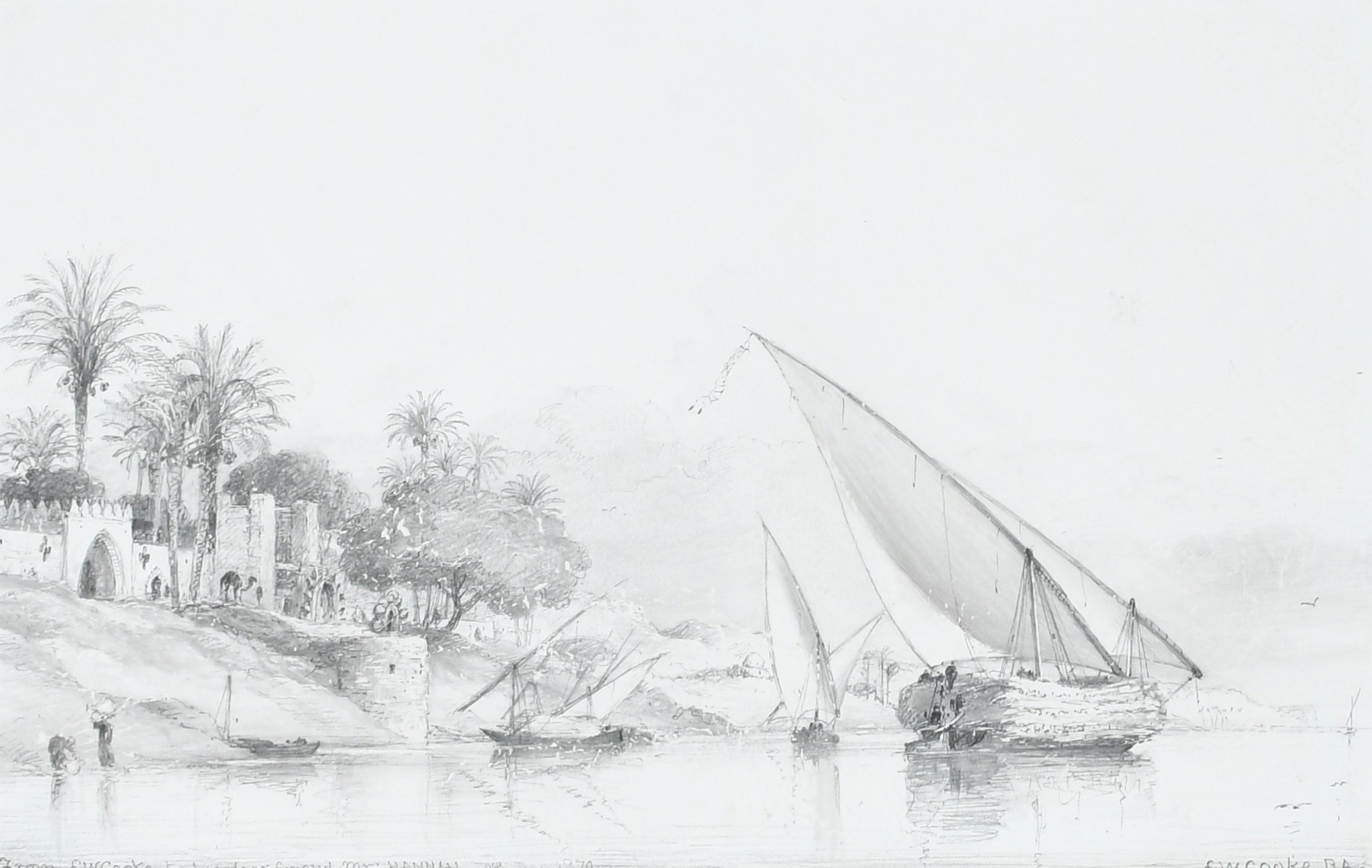 Edward William Cooke | On the Nile; View of Sutton Pool, with Plymouth ...