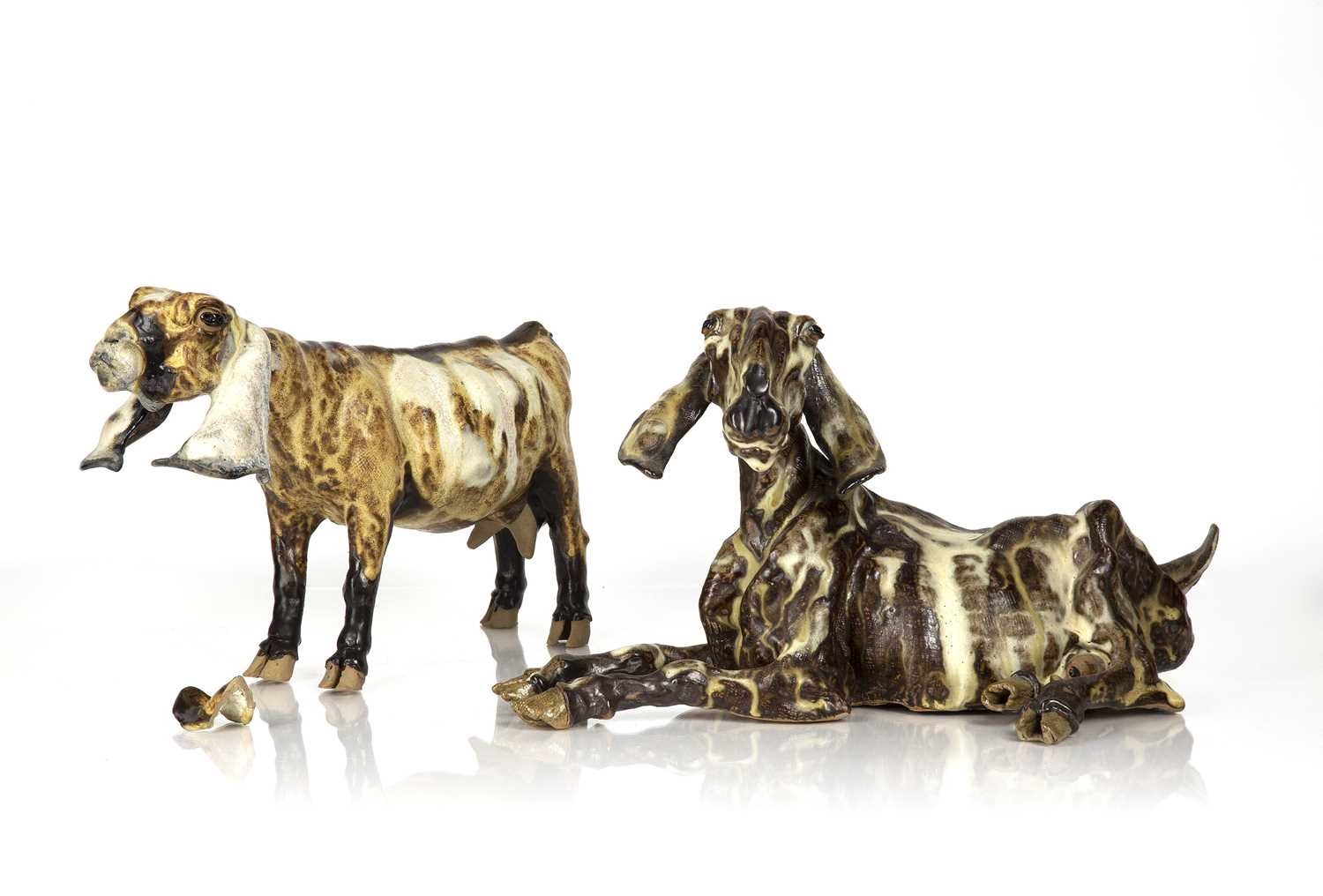 Elaine Peto | Studio pottery models of goats | MutualArt