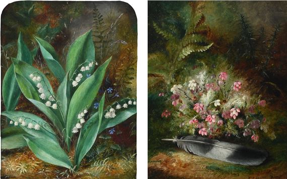 Albert Durer Lucas | Lilies of the valley; Heather and a feather (1871 ...