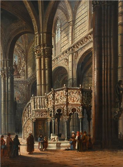 Felice Auguste Rezia | View of the interior of Siena Cathedral (1881 ...