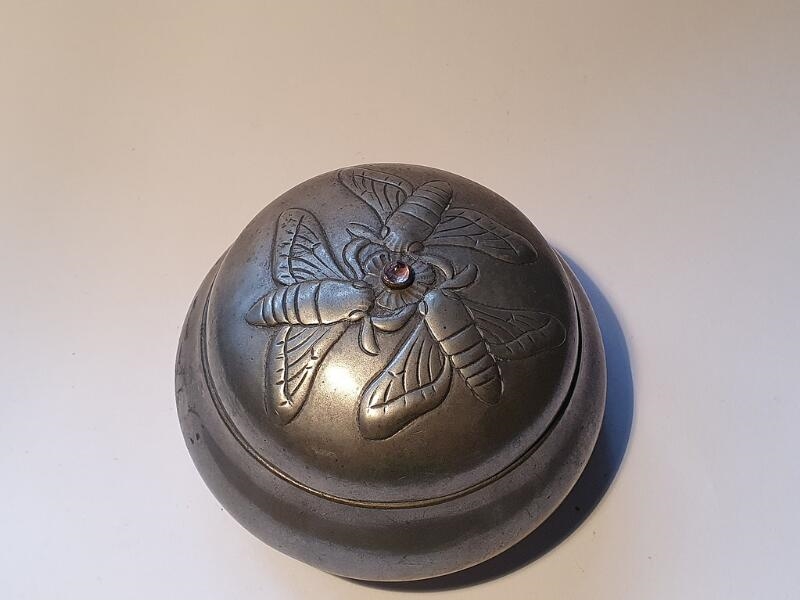 Mogens Ballin | Pewter bonbonniere decorated with butterflies and ...