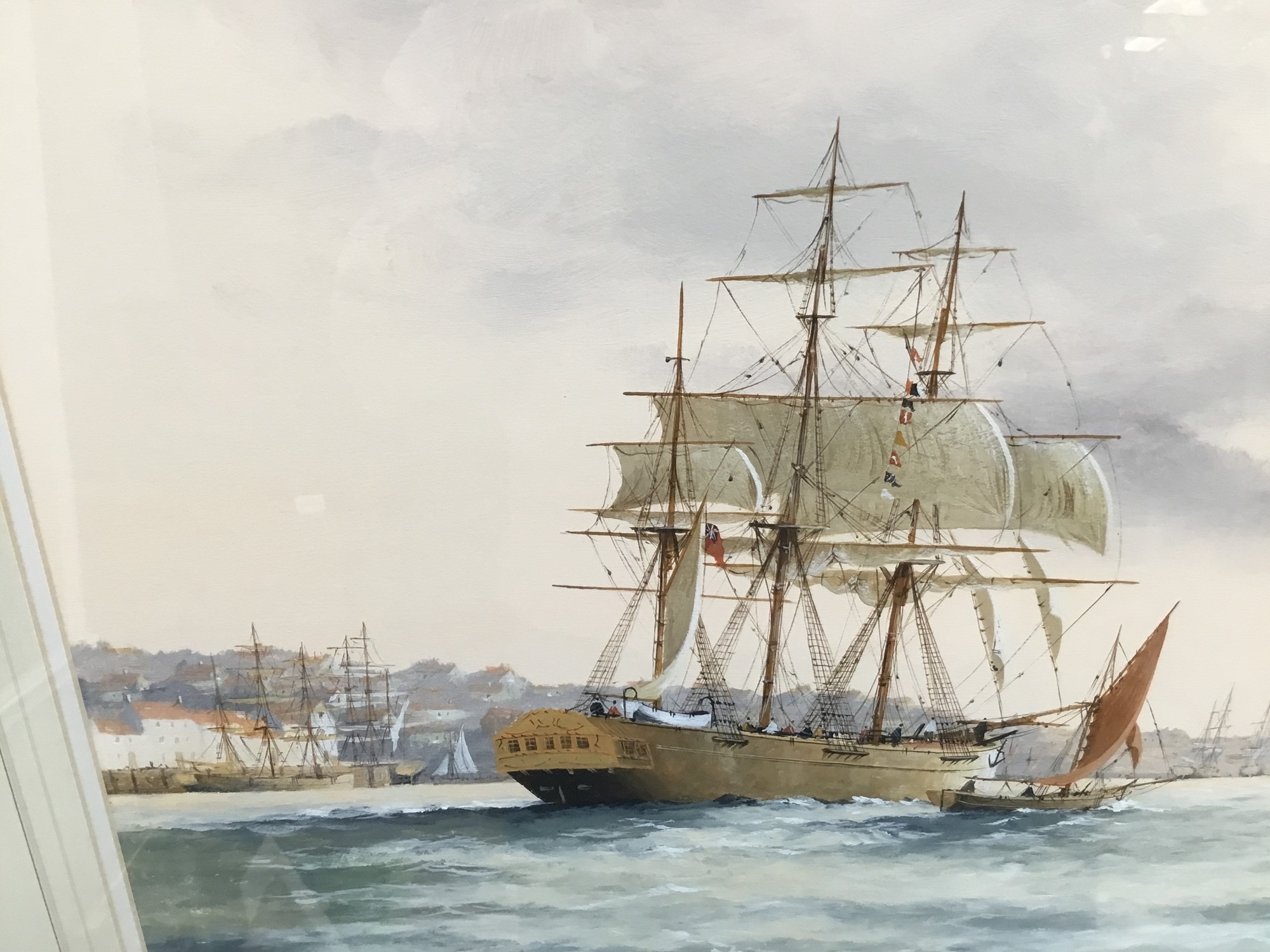 Ken Hammond | Harbour with Sailing Vessels and figures, signed, mixed ...