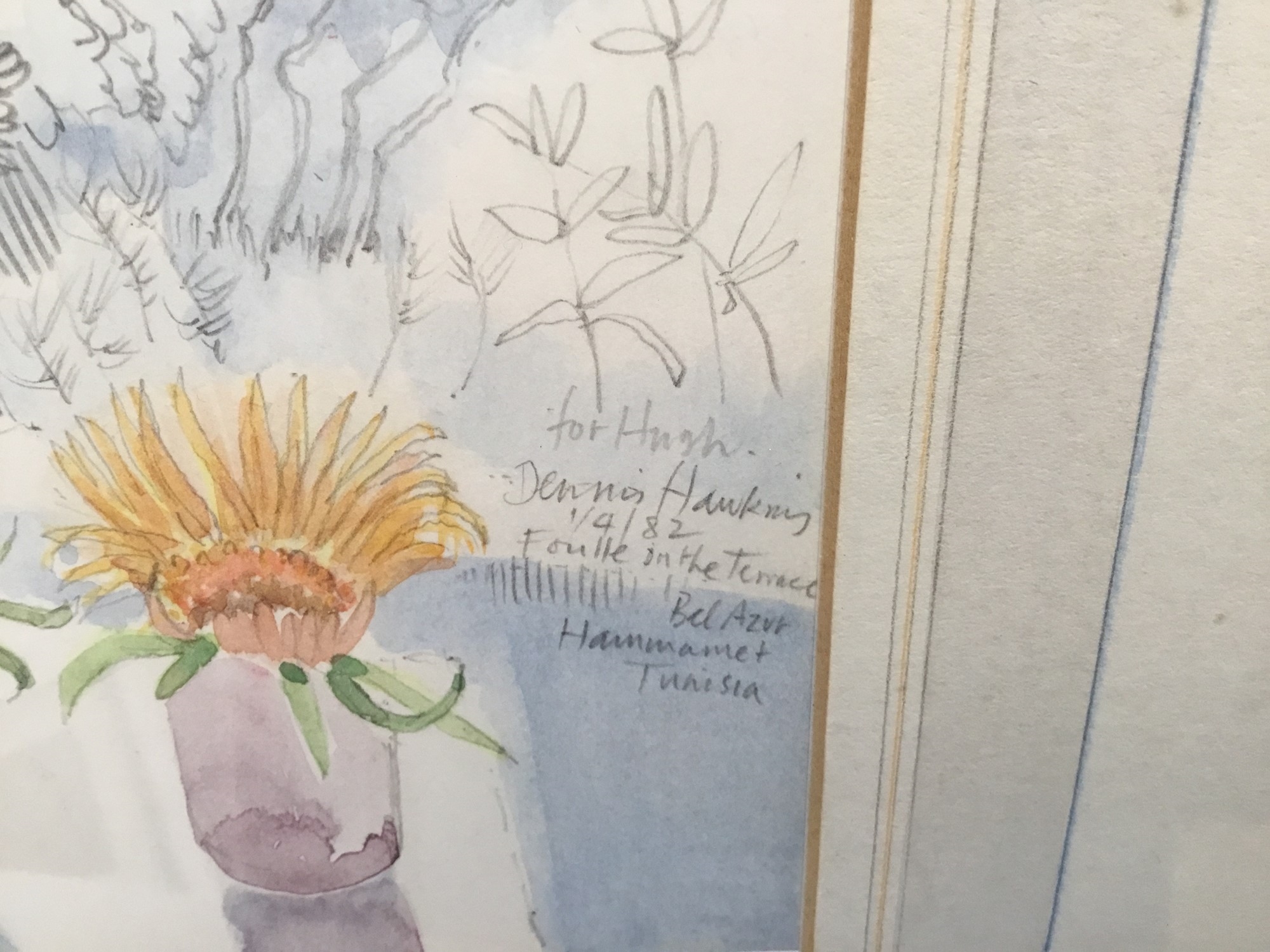 Dennis Hawkins | Dennis Hawkins watercolour with letter verso | MutualArt