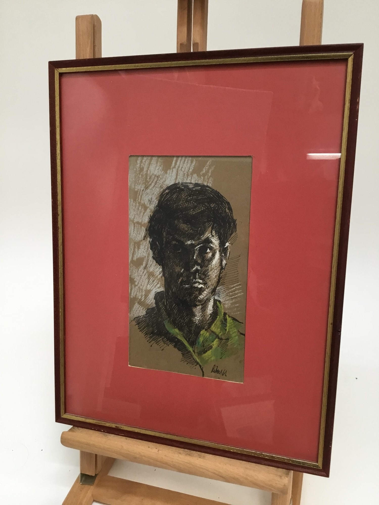 Harold Riley | charcoal and ink drawing (1961) | MutualArt