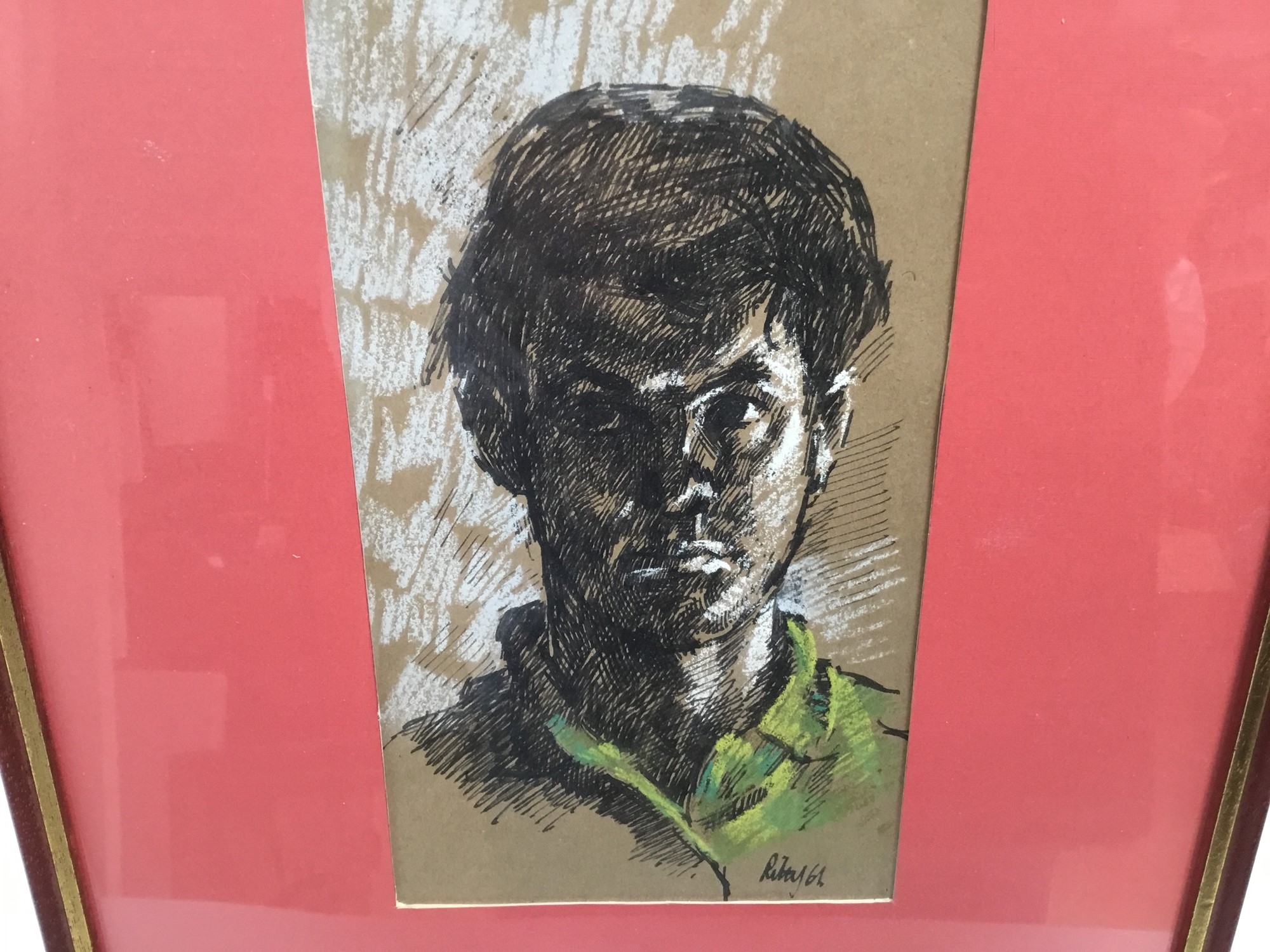 Harold Riley | charcoal and ink drawing (1961) | MutualArt