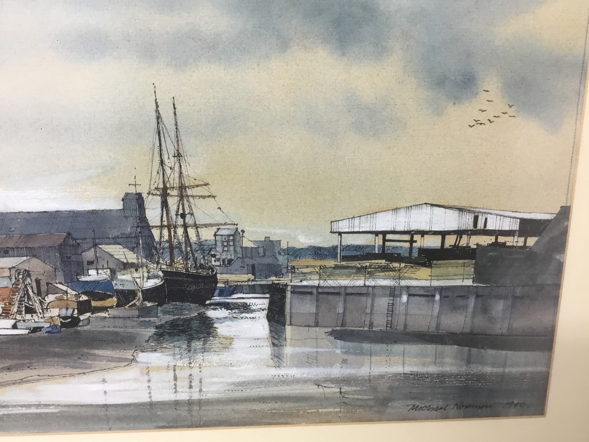Michael Norman | Michael Norman pen and watercolour, The Hythe ...