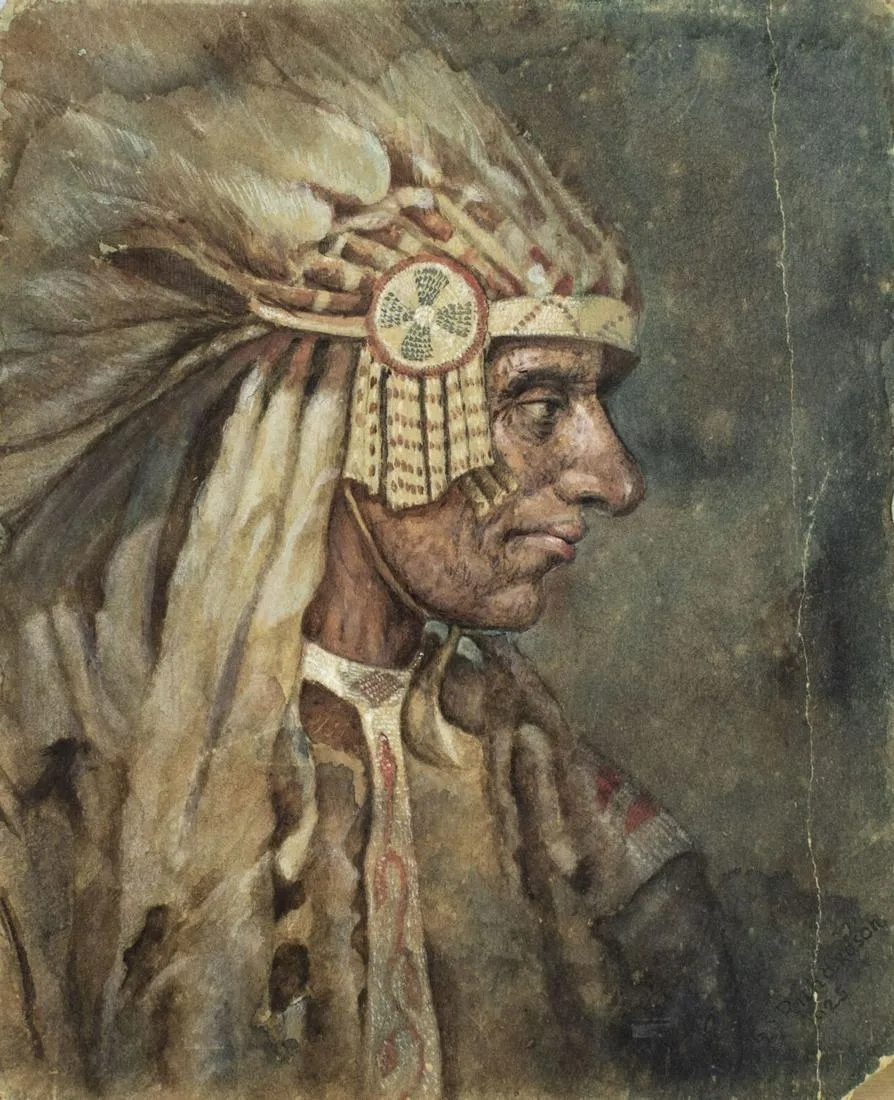 G.S. Richardson | Portrait of Blackfoot Chief Weasel Calf (1925 ...