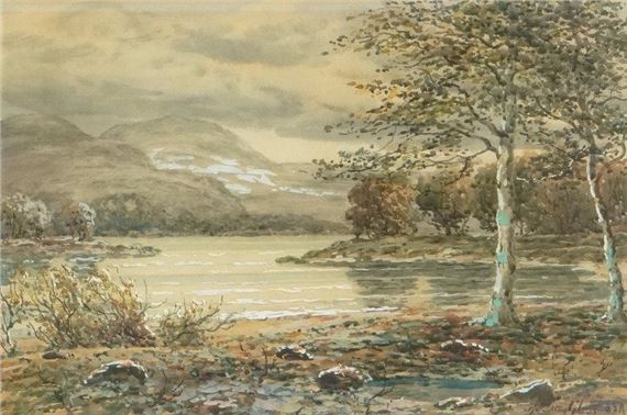 John Hamilton Glass | Hamilton Glass - Watercolour view of a Highland ...