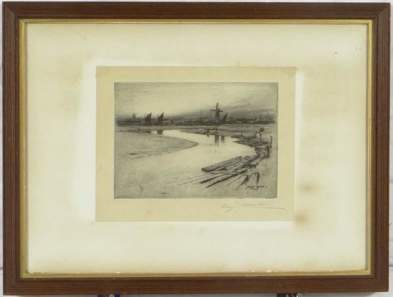 Percy Robertson | Percy Robertson - Pencil signed etching of a canal ...