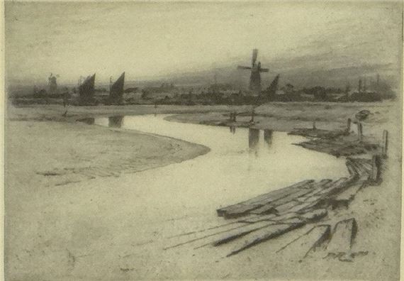 Percy Robertson | Percy Robertson - Pencil signed etching of a canal ...