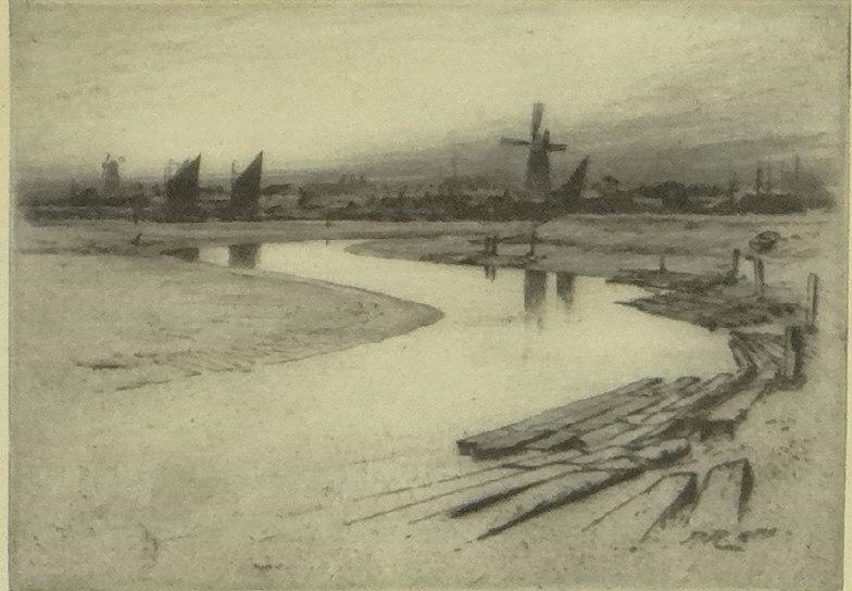 Percy Robertson | Percy Robertson - Pencil signed etching of a canal ...