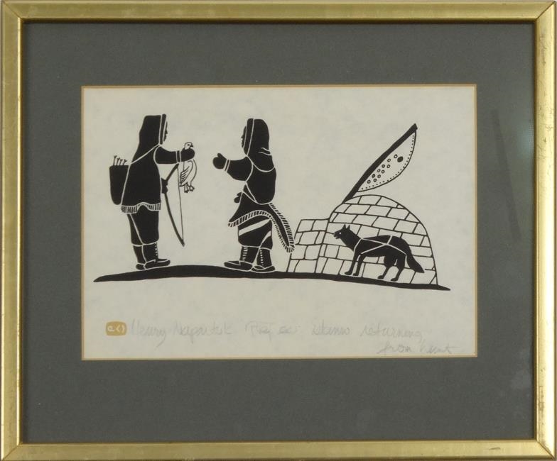 Henry Napartuk | Henry Napartuk - Two pencil signed prints of Inuit ...