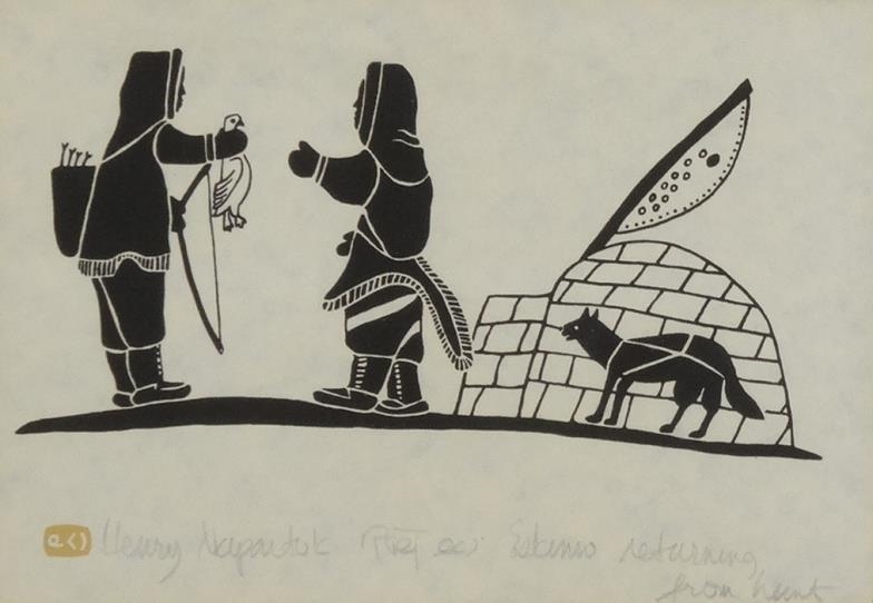 Henry Napartuk | Henry Napartuk - Two pencil signed prints of Inuit ...