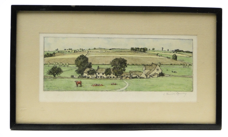Russell Conway | L. Russell Conway - Hand coloured engraving of a view ...