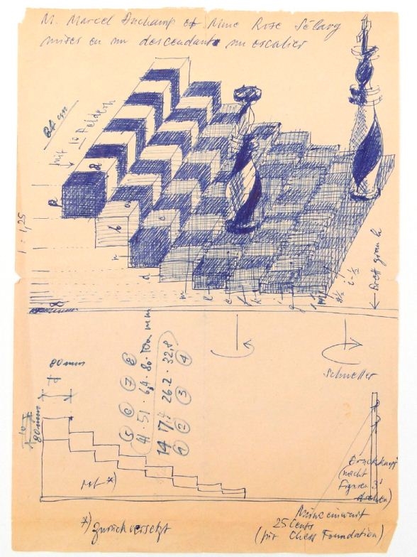 Marcel Duchamp | Marcel Duchamp - Ink chess drawing onto paper | MutualArt