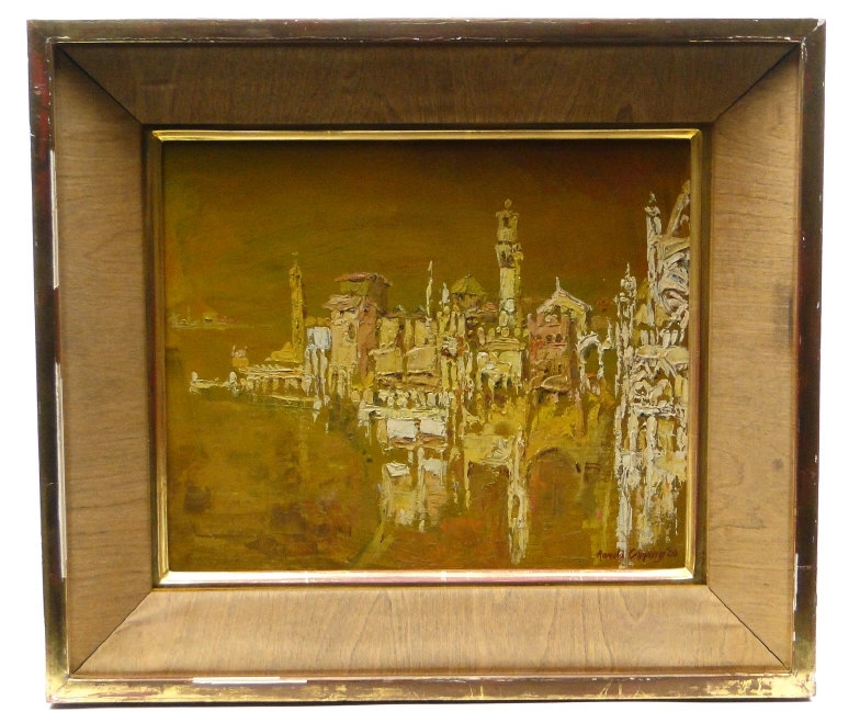 Ronald Copping | Ronald Copping - Abstract oil onto canvas board of a ...
