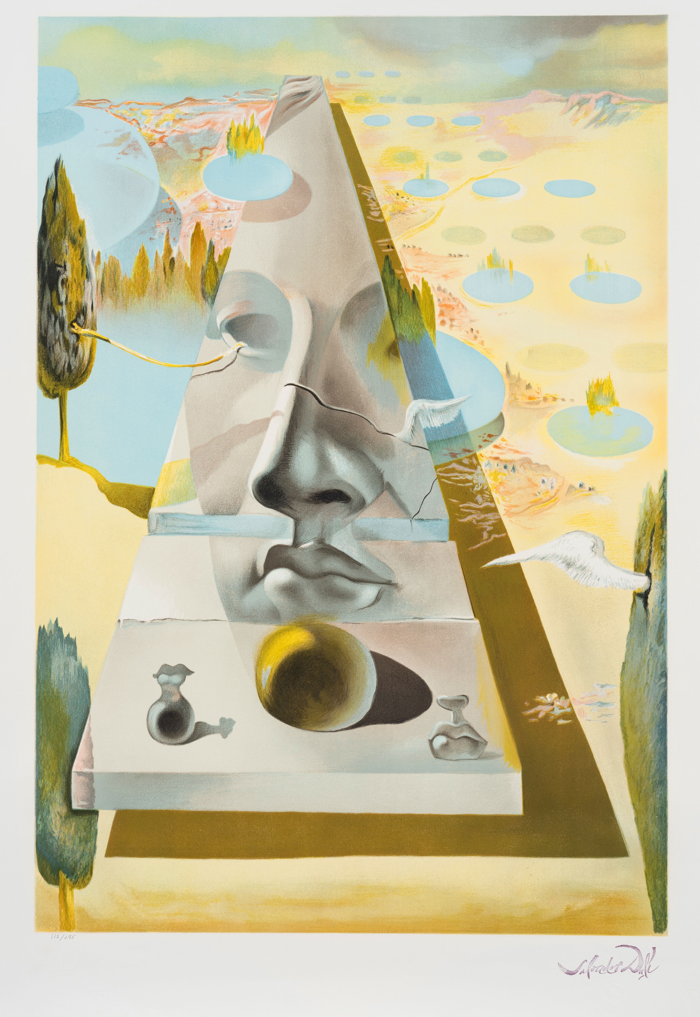 Salvador Dalí | The Face of Aphrodite of Nidos Emerging in Landscape ...