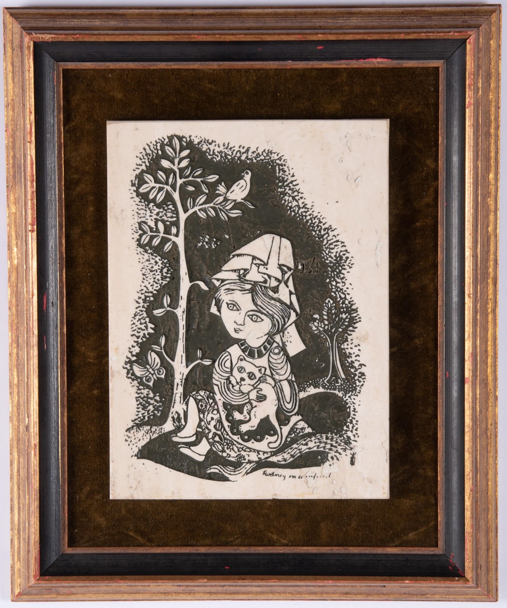 Rodney Winfield | Young Woman with Cat | MutualArt