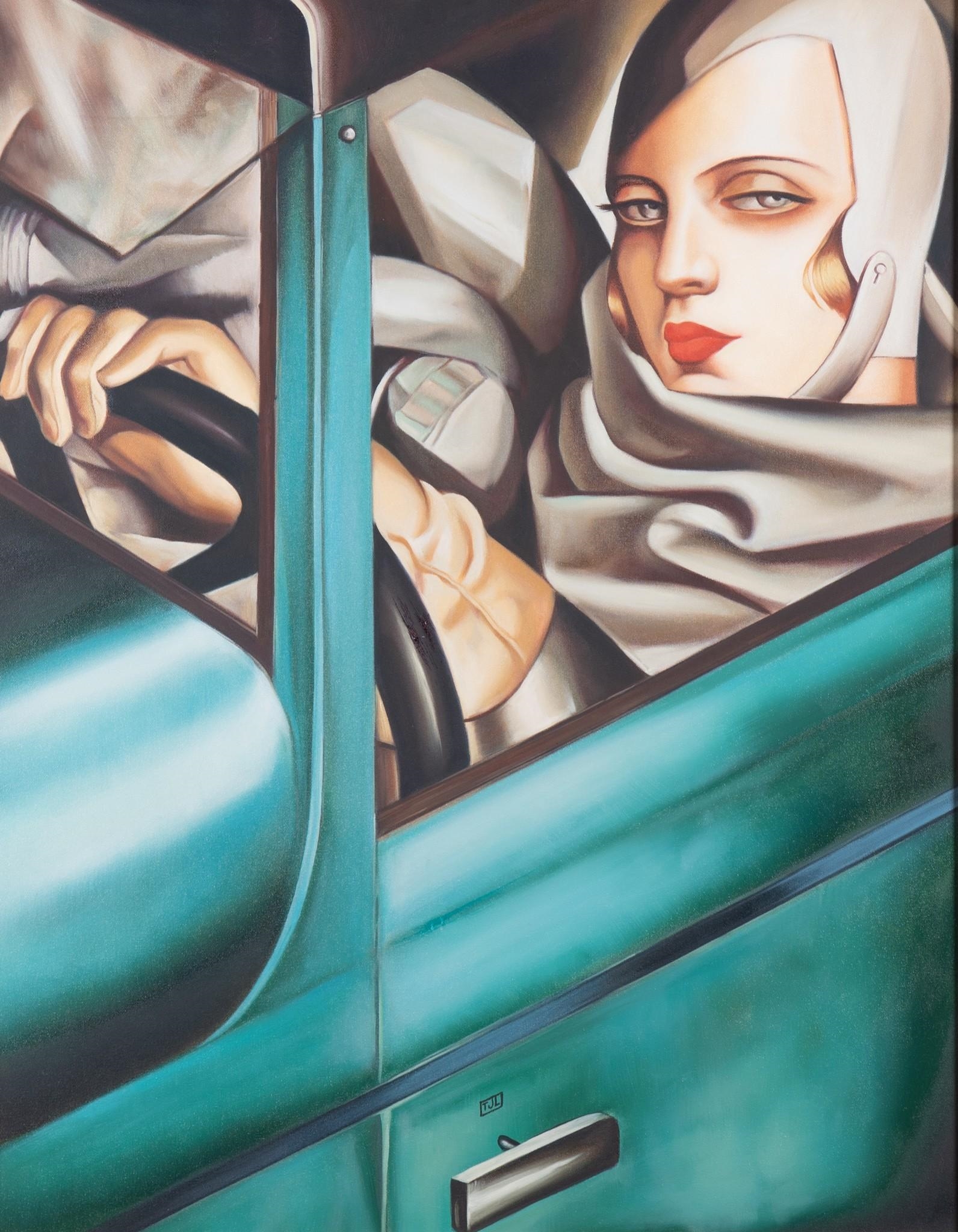 Tamara de Lempicka | Self Portrait in Green Bugatti | MutualArt
