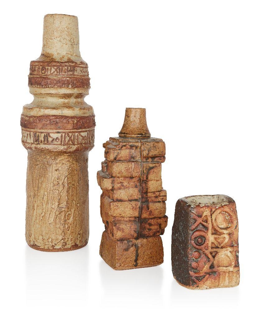 Bernard Rooke | Two Studio Pottery lamp bases and a slab vase (Circa ...