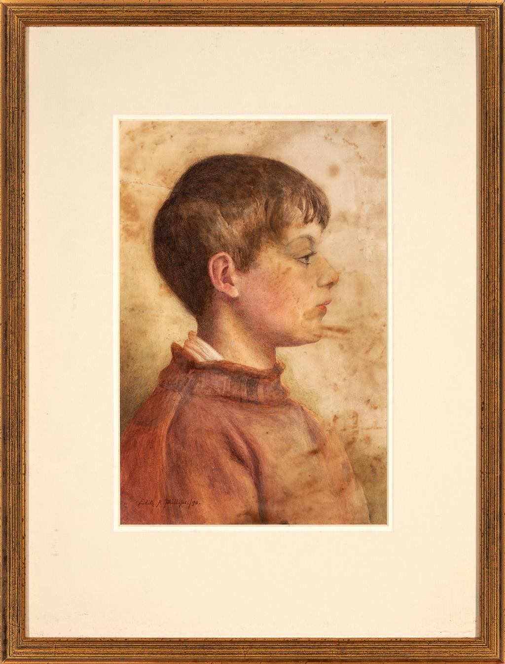 Edith A Phillips | Portrait of a Young Boy (1890) | MutualArt