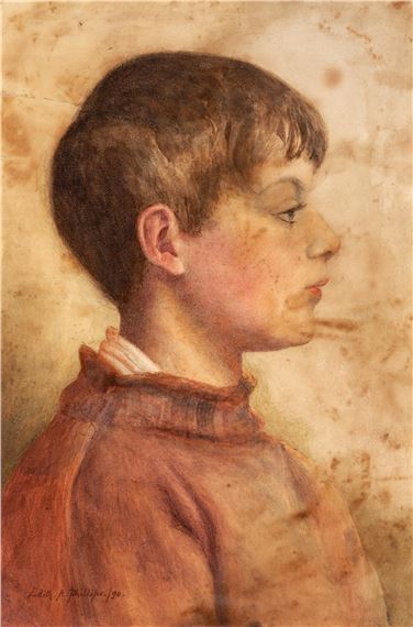 Edith A Phillips | Portrait of a Young Boy (1890) | MutualArt