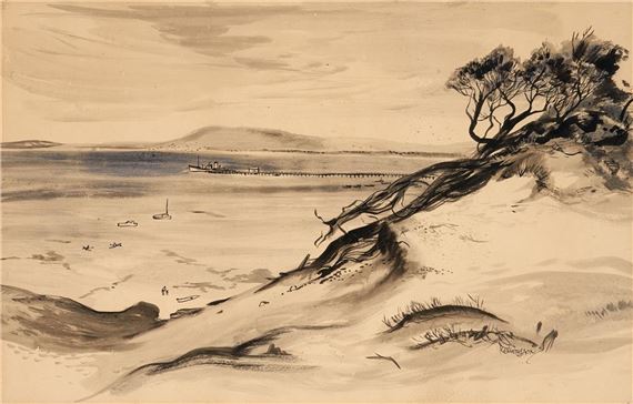 Kenneth Jack | Coastal Scene with Jetty | MutualArt