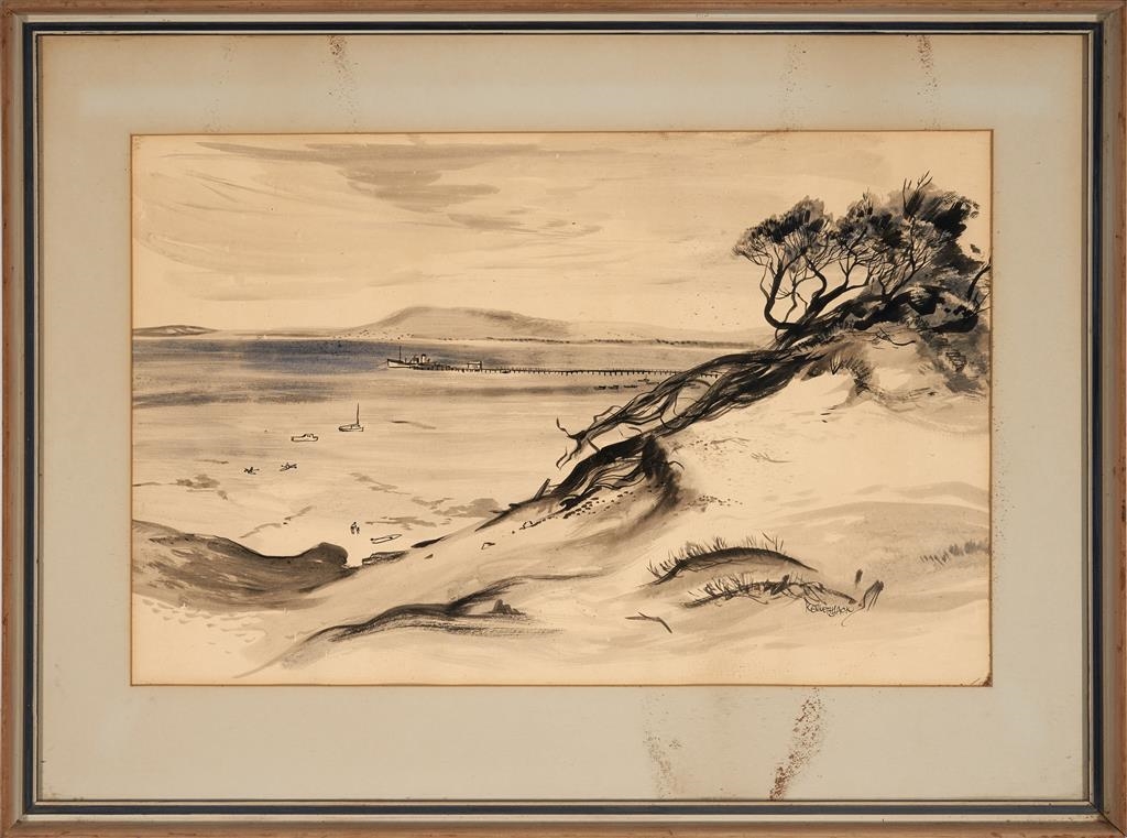 Kenneth Jack | Coastal Scene with Jetty | MutualArt