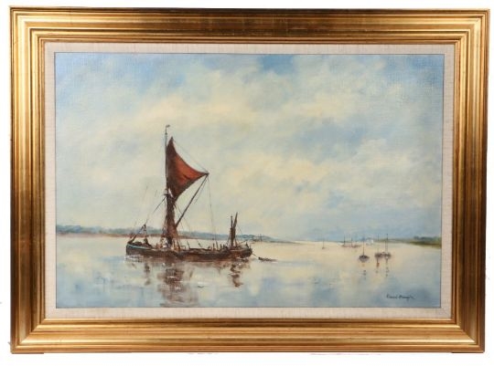 Ronald Crampton | Sail Barge Passing Orford Quay | MutualArt
