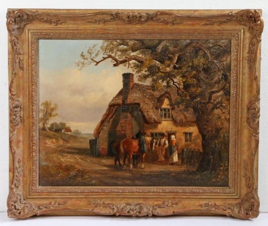 Thomas Smythe | Figures and Horses Before a Cottage | MutualArt