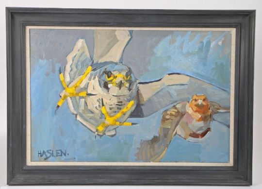 Andrew Haslen | Peregrine Chasing English Partridge | MutualArt