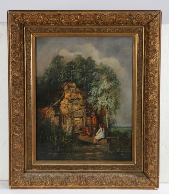 Joseph Stannard | Boat House with Figures | MutualArt