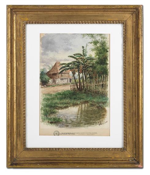 Fabián de la Rosa | Filipino landscape with Nipa hut | MutualArt