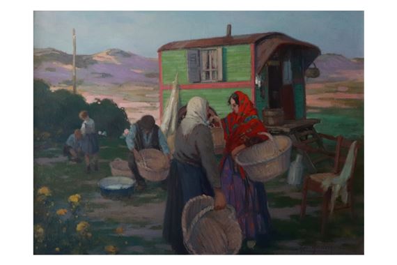 Georges Andrigue | Gitans devant la roulotte | MutualArt