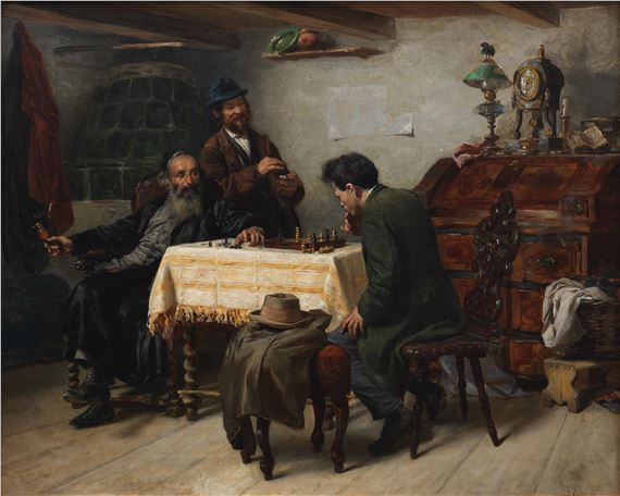 Jehudo Epstein | The chess game (1882) | MutualArt